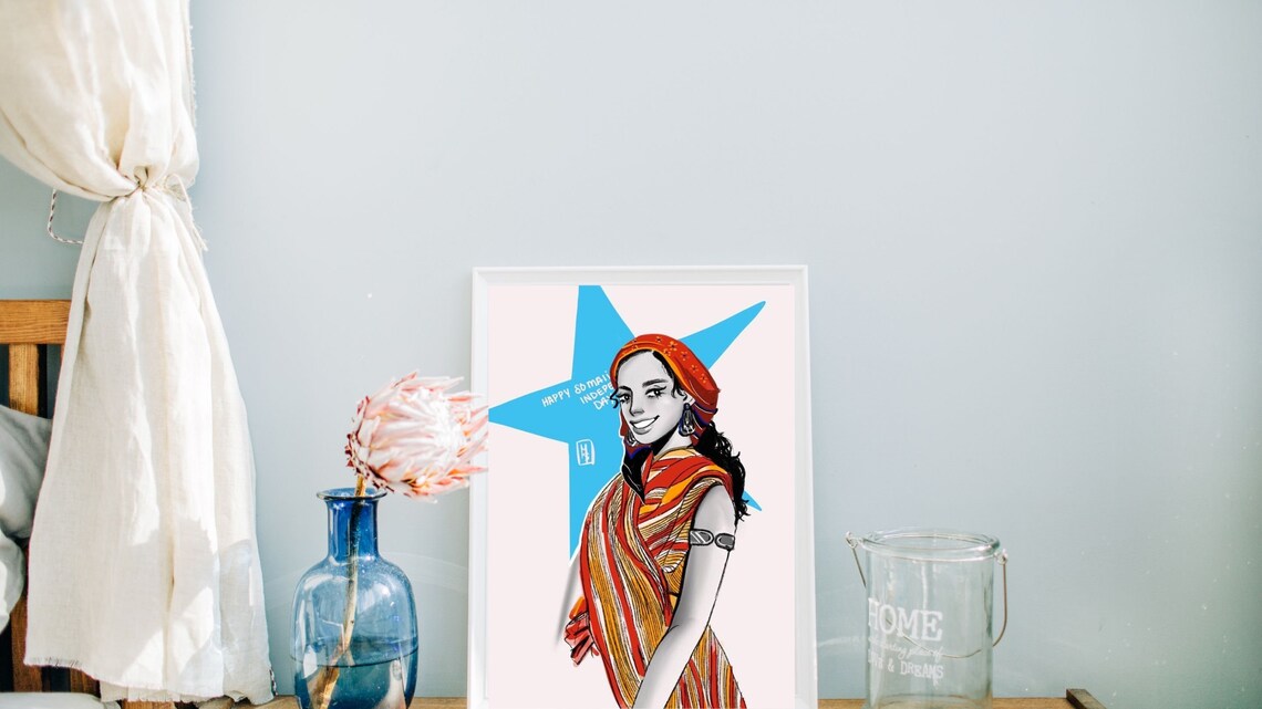Hand Draw Beautiful Wall Art, Somali Girl , Somali Icon and Culture ...