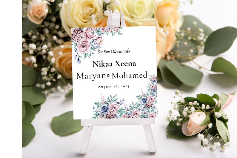 Somali Nikah Welcome Sign, Kusoo Dhawaada Engagement Signs Welcome ...