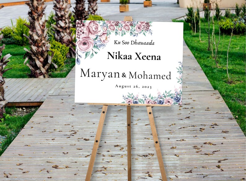 Somali Nikah Welcome Sign, Kusoo Dhawaada Engagement Signs Welcome ...