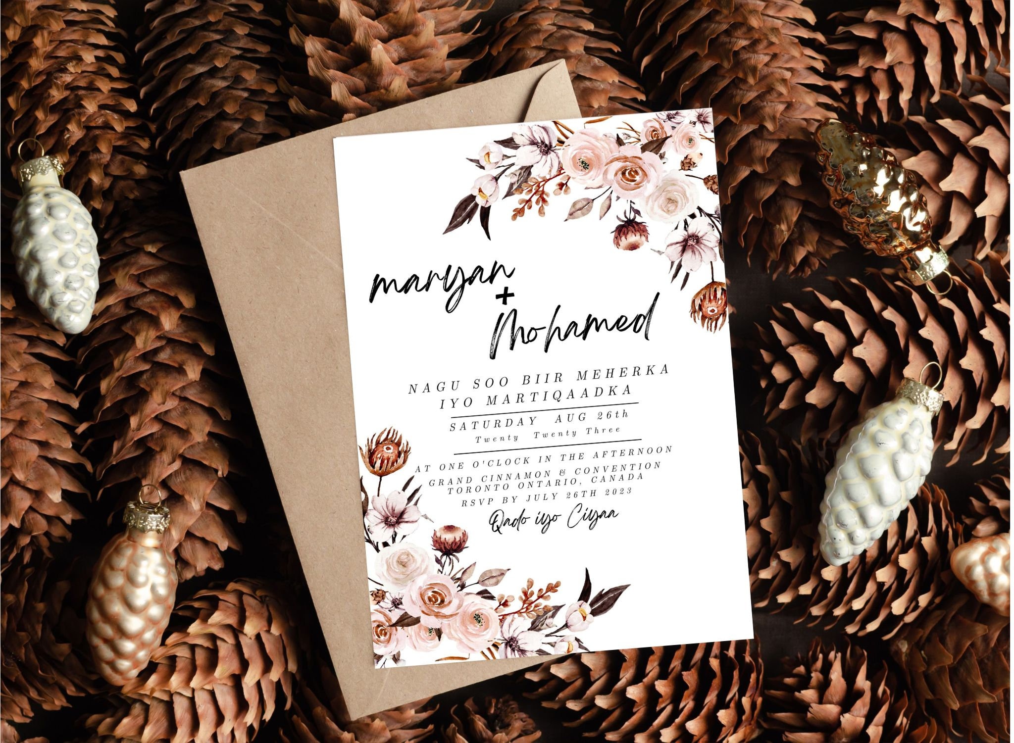 Somali Meher Invitation, Somali Wedding Engagement Invitation, Aroos ...