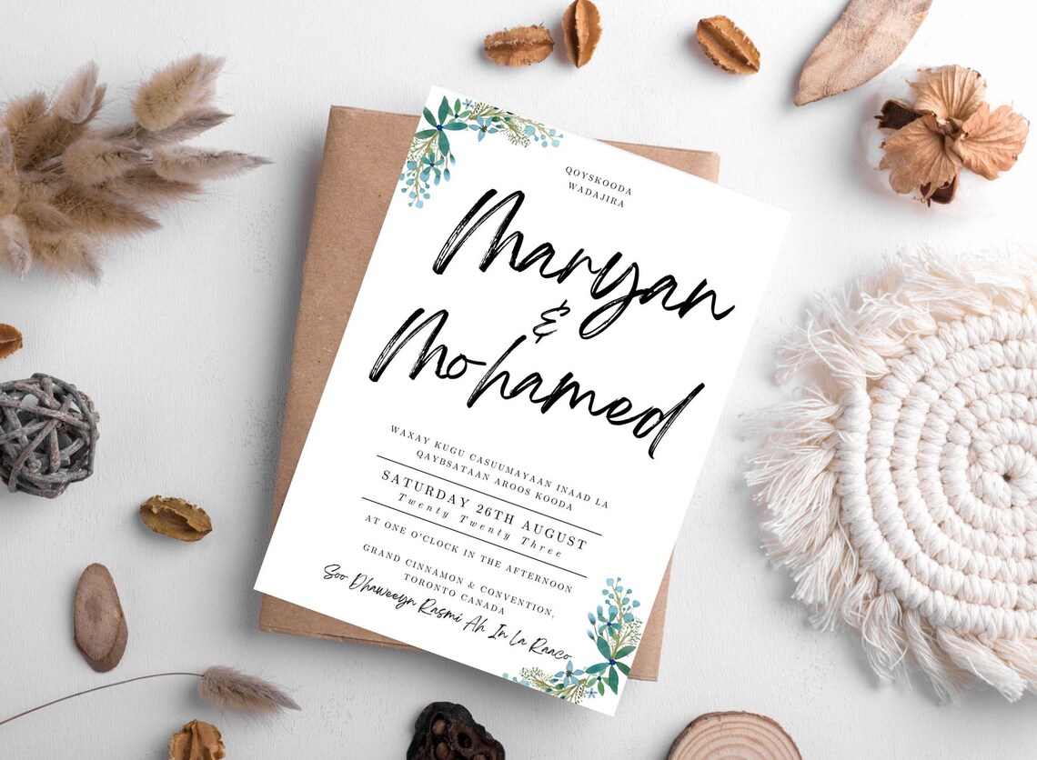 Somali Wedding Invitation Card, Aroos Casuumad Card, Aroos Casuumad ...