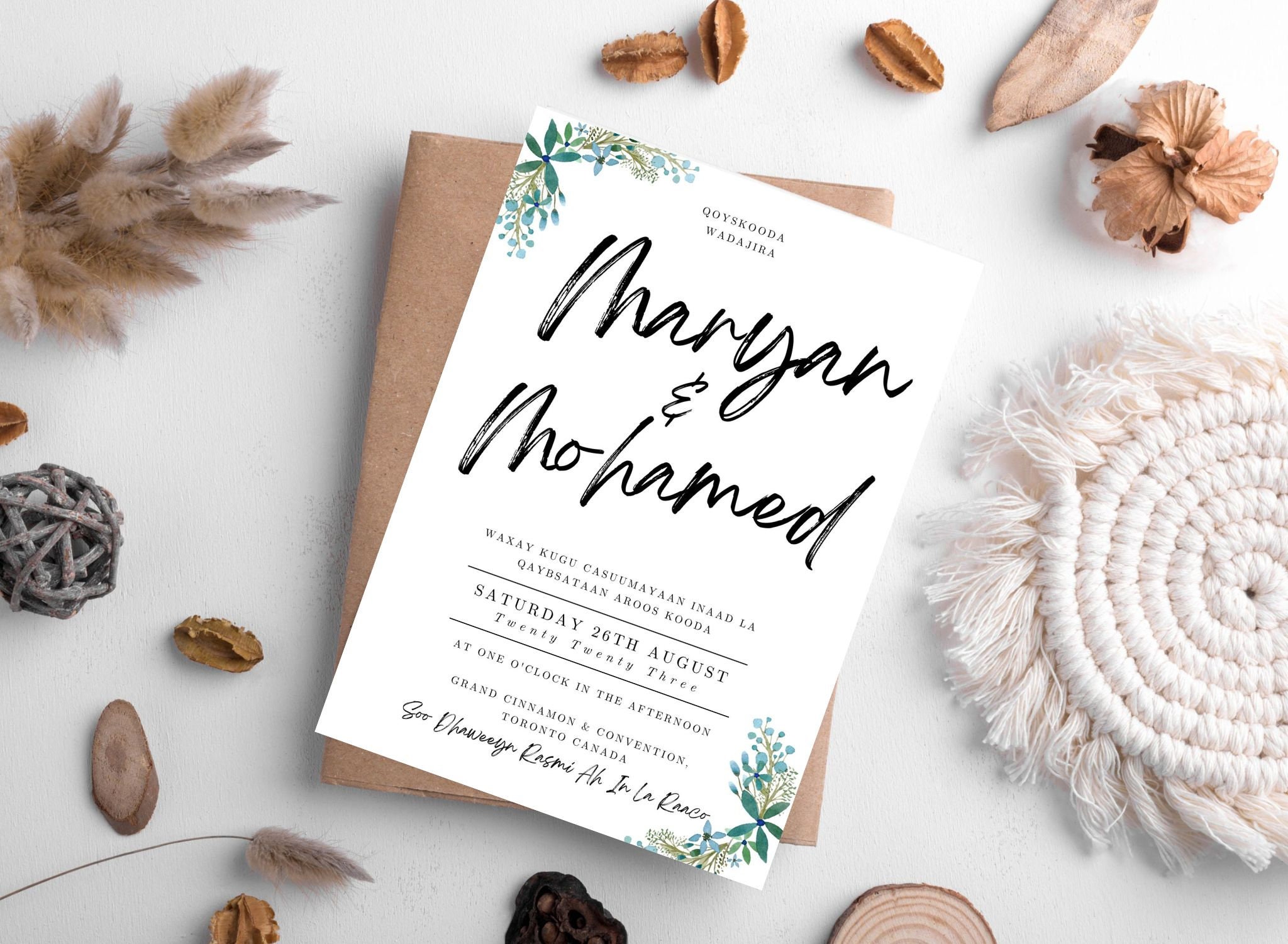 Somali Wedding Invitation Card, Aroos Casuumad Card, Aroos Casuumad ...