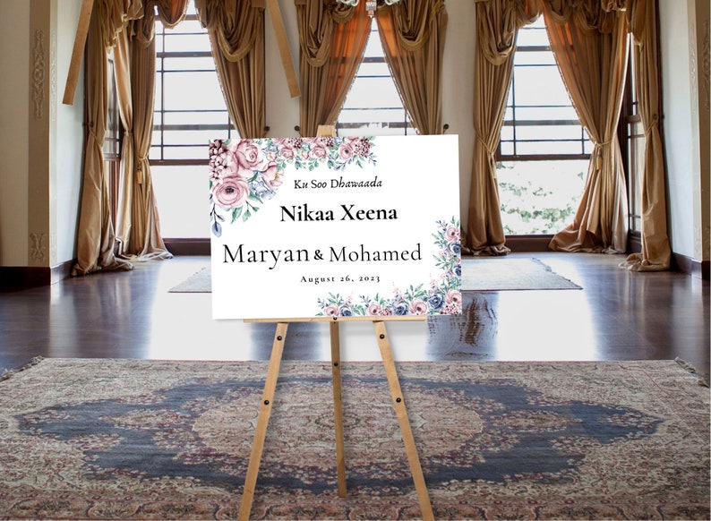 Somali Nikah Welcome Sign, Kusoo Dhawaada Engagement Signs Welcome ...