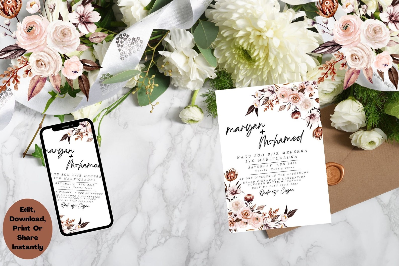 Somali Meher Invitation, Somali Wedding Engagement Invitation, Aroos ...