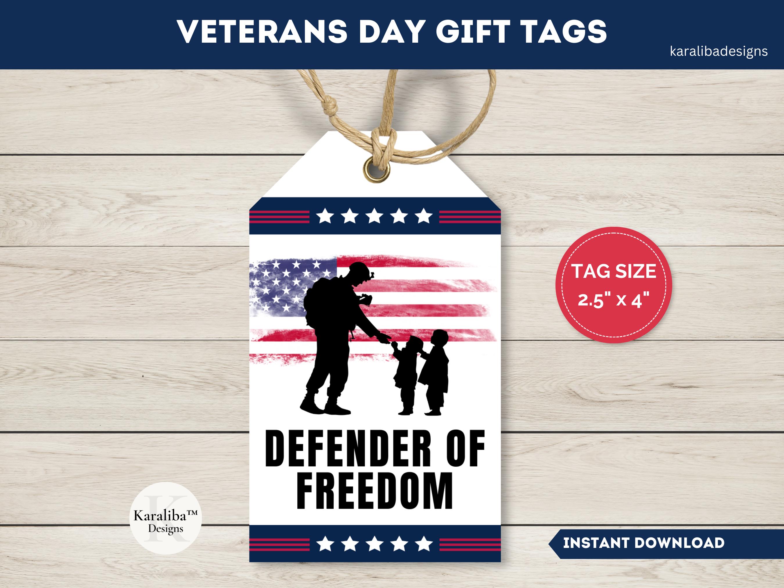 Printable Veterans Day Gift Tag Bundle – 9 Patriotic Designs – Instant ...