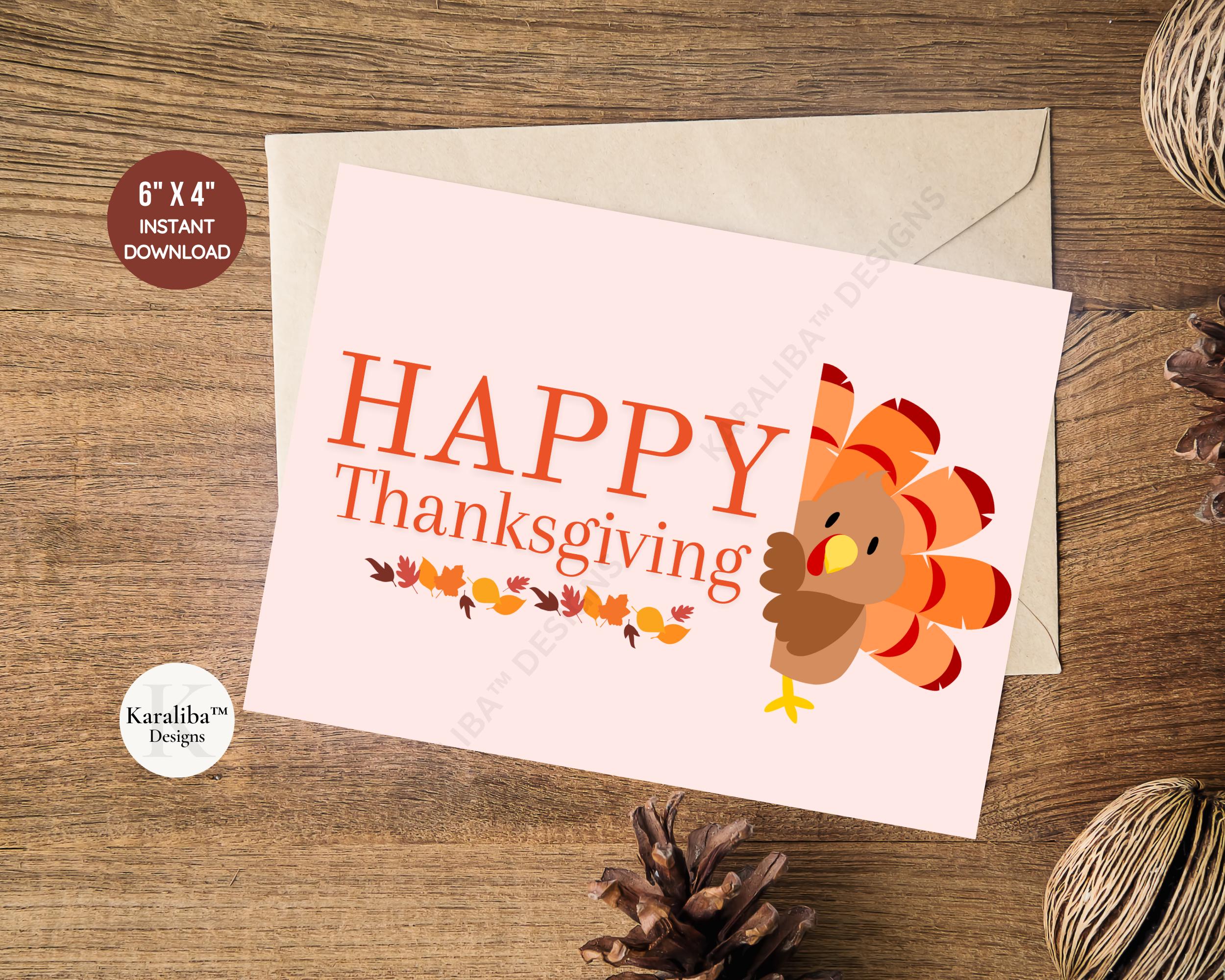 Printable Thanksgiving Greeting Card Bundle | Set of 10 Designs | 6x4 ...