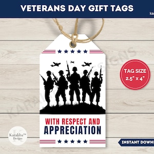 Printable Veterans Day Gift Tag Bundle – 9 Patriotic Designs – Instant ...