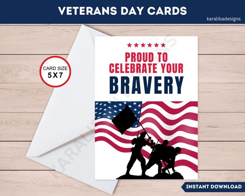 Printable Veterans Day Greeting Card Bundle – 9 Patriotic Designs ...