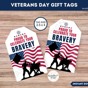 Printable Veterans Day Gift Tag Bundle – 9 Patriotic Designs – Instant ...