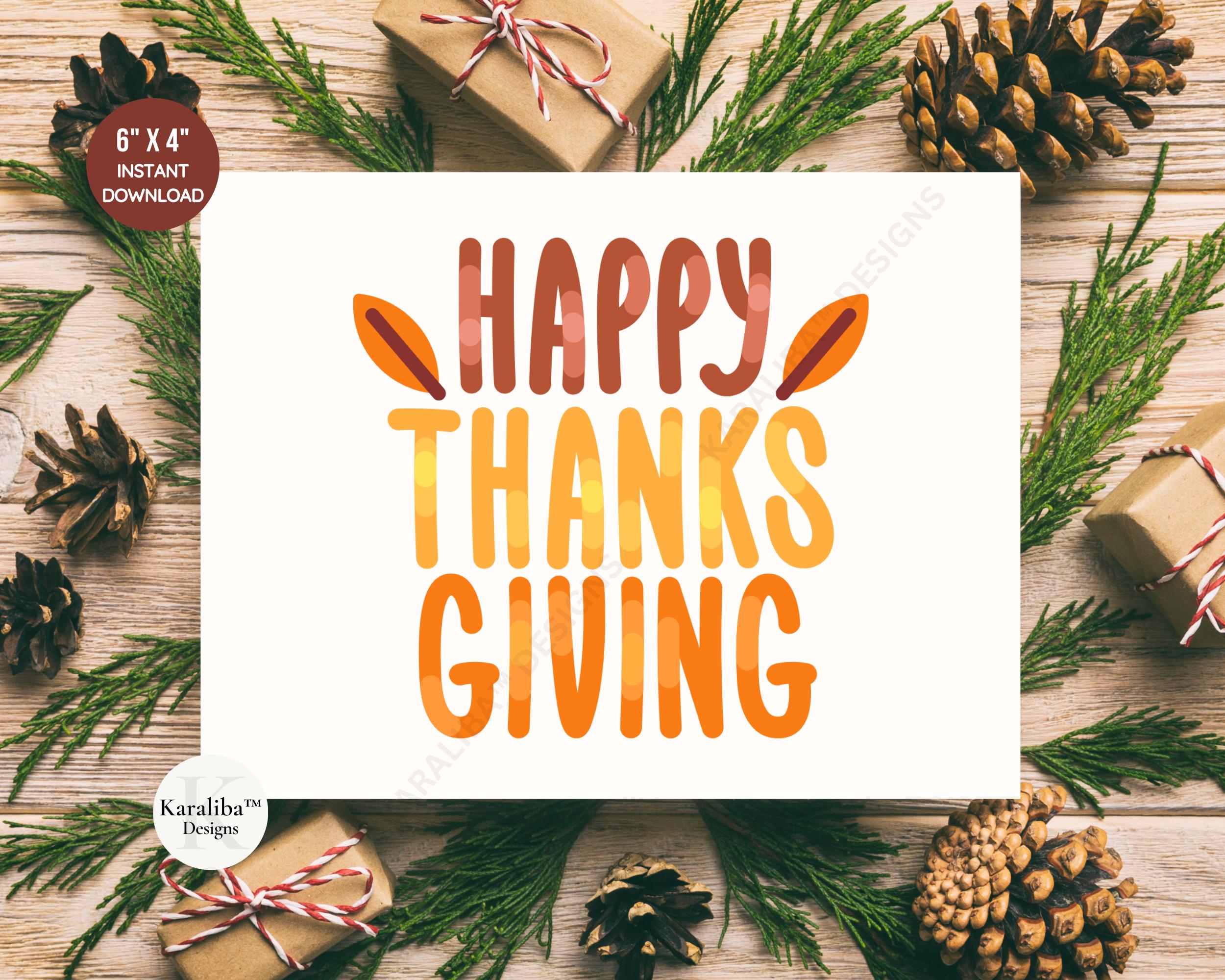 Printable Thanksgiving Greeting Card Bundle | Set of 10 Designs | 6x4 ...