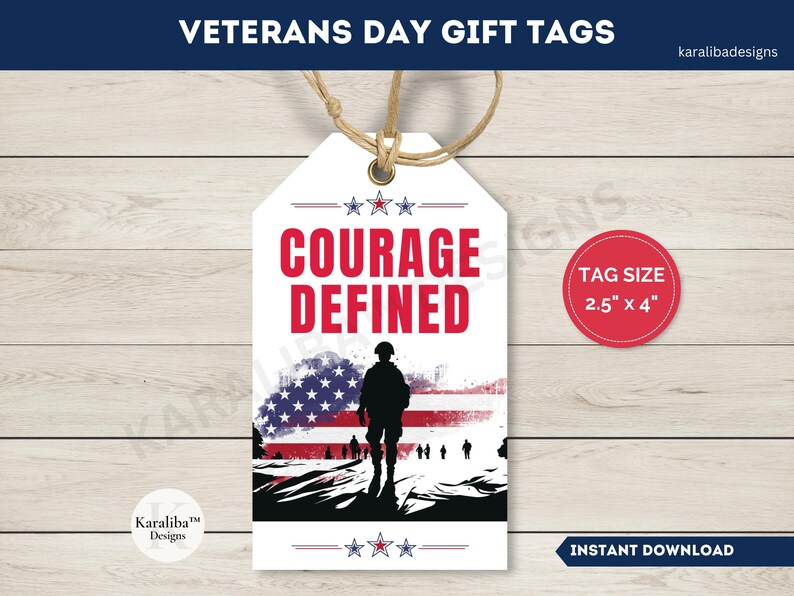 Printable Veterans Day Gift Tag Bundle – 9 Patriotic Designs – Instant ...