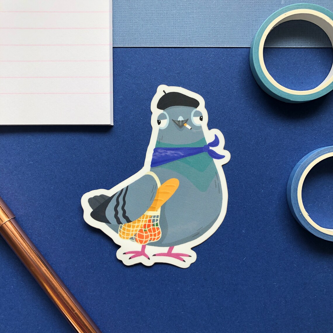Monsieur Pigeon Vinyl Sticker - Etsy