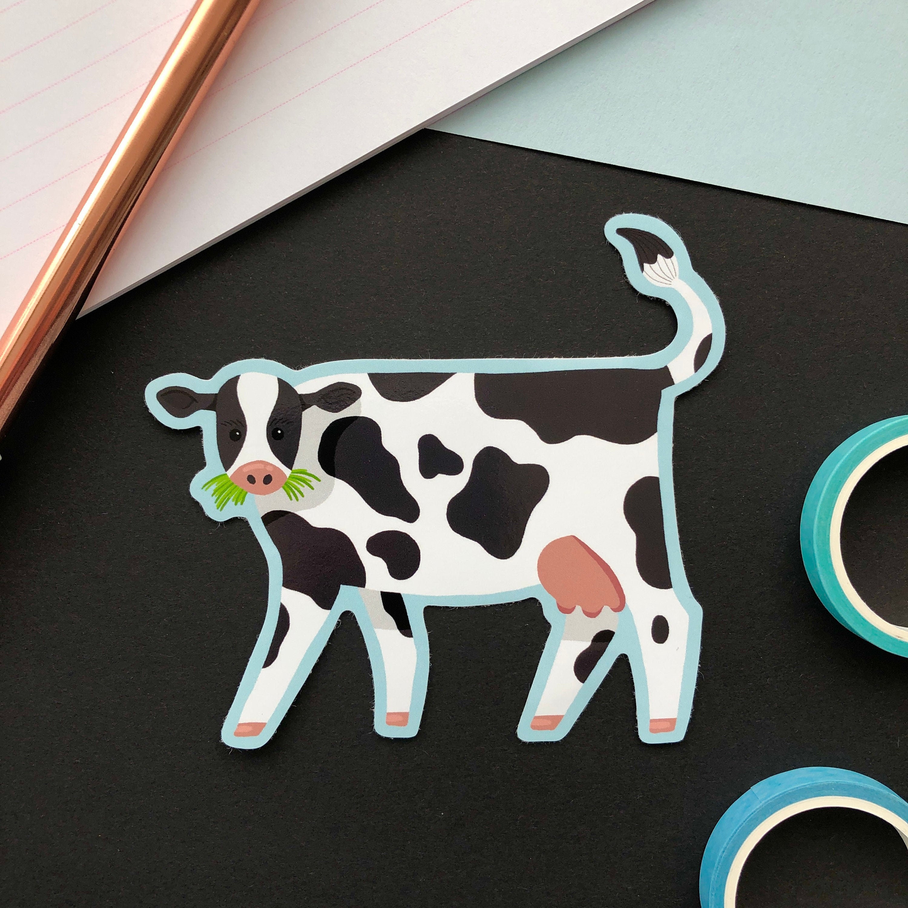 Cow Vinyl Sticker | Etsy