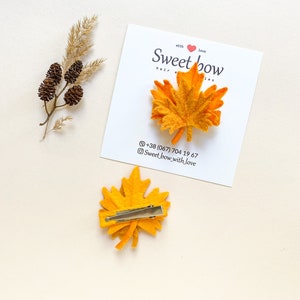 Fall Maple Leaf Hair Clip/orange Felt Mini Leaf Newborn Headband - Etsy