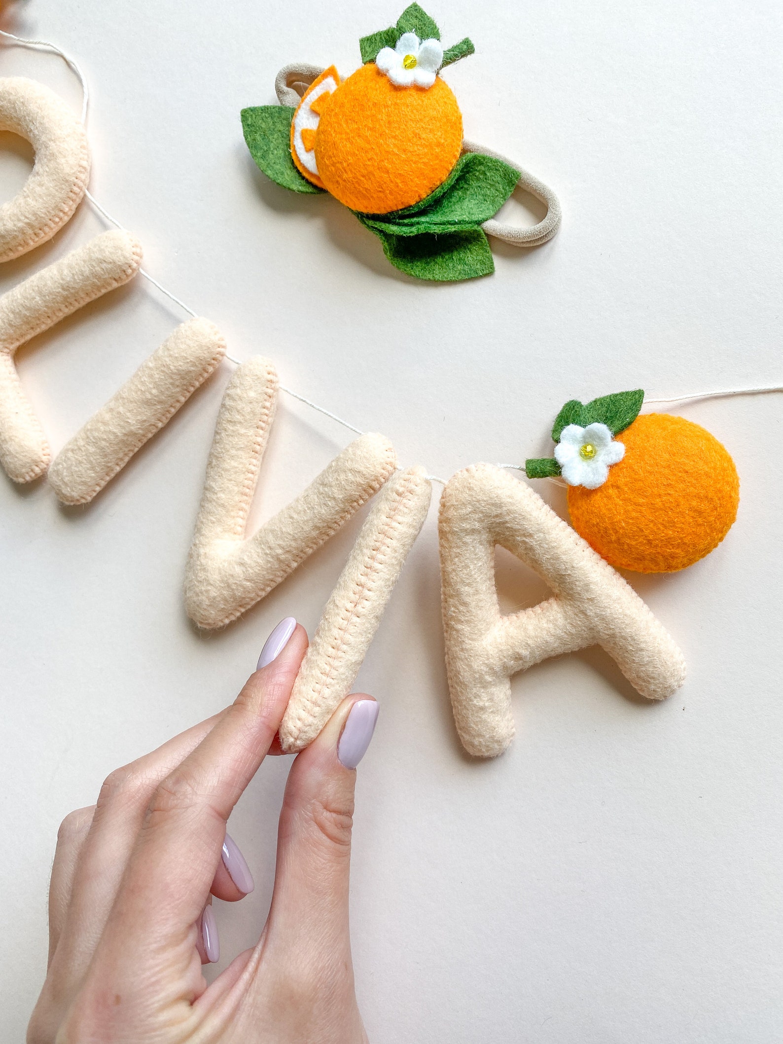 Personalized Felt Orange Clementine Name Banner Garland - Etsy