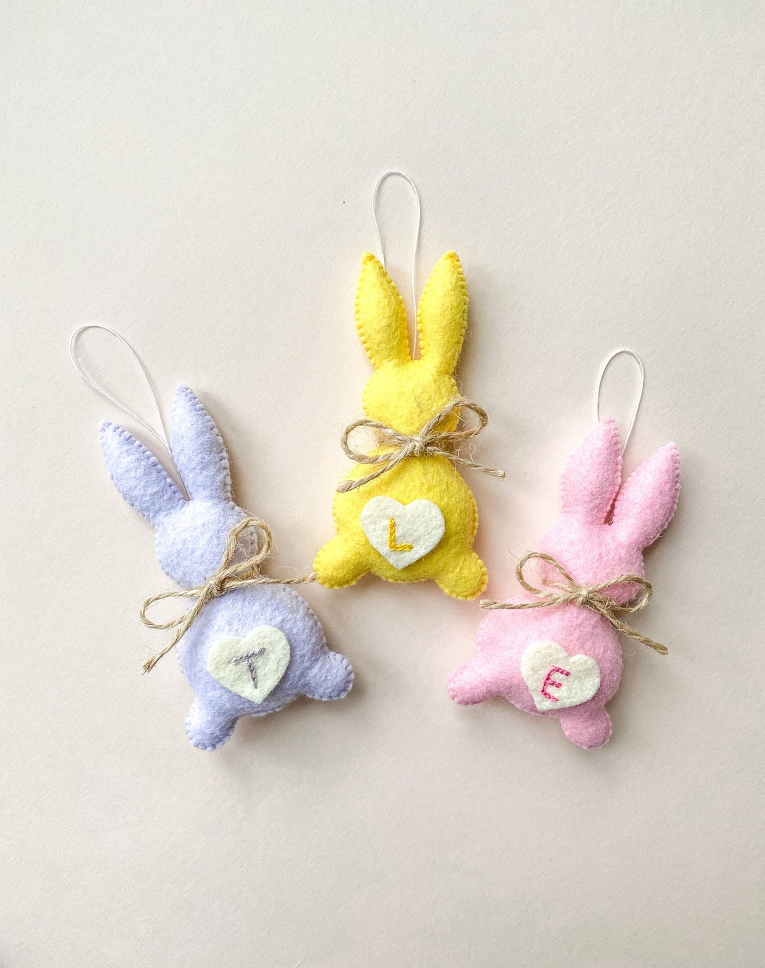 Personalized Felt Bunny Ornament Easter - Etsy