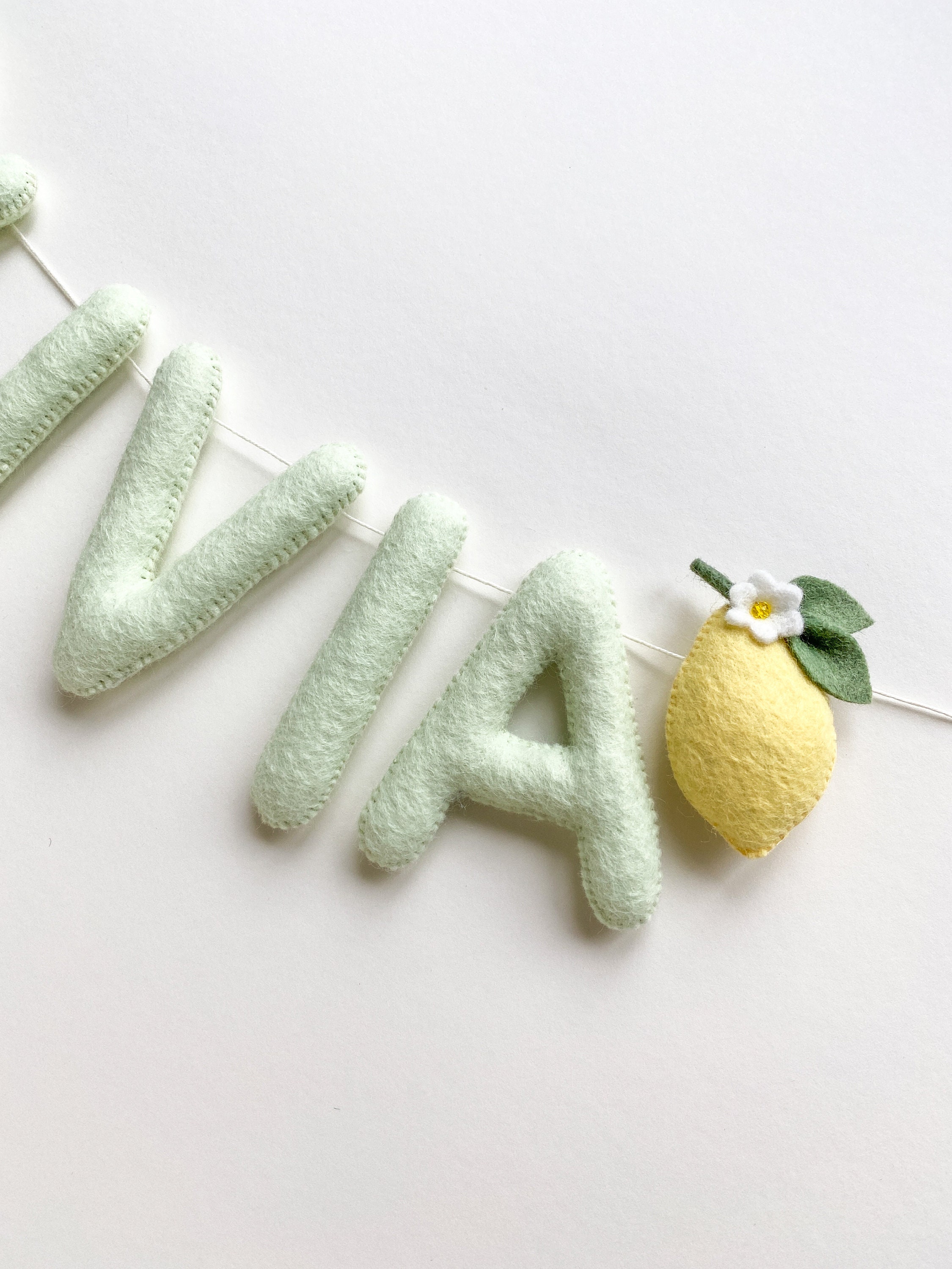 Personalized Felt Lemon Name Banner Garland Nursery Decor - Etsy UK