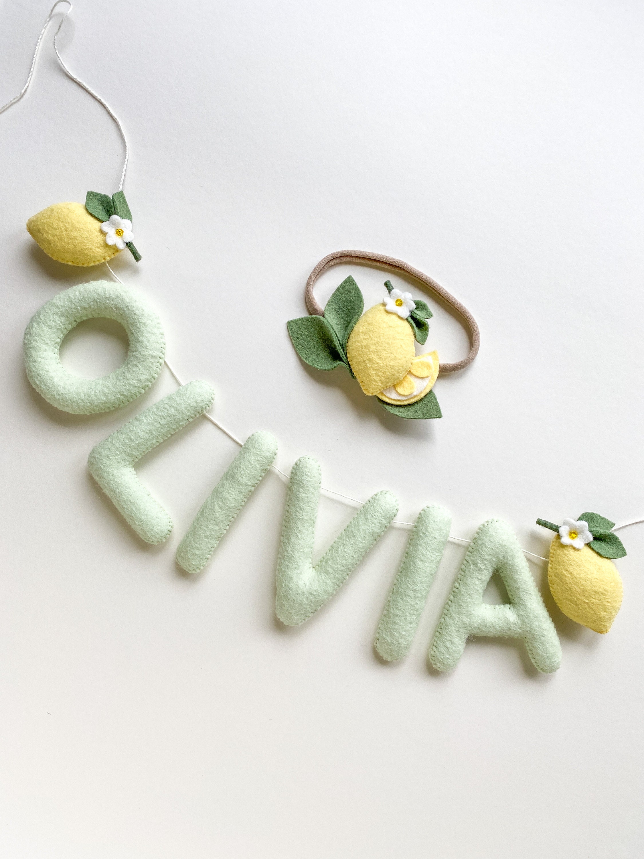 Personalized Felt Lemon Name Banner Garland Nursery Decor | Etsy UK