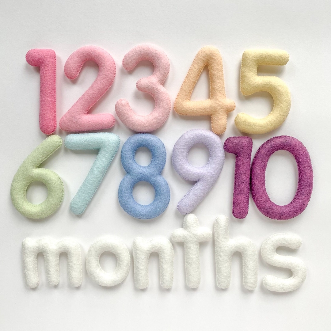 Felt Milestone Numbers, Custom Colors, Baby Monthly Milestone - Etsy