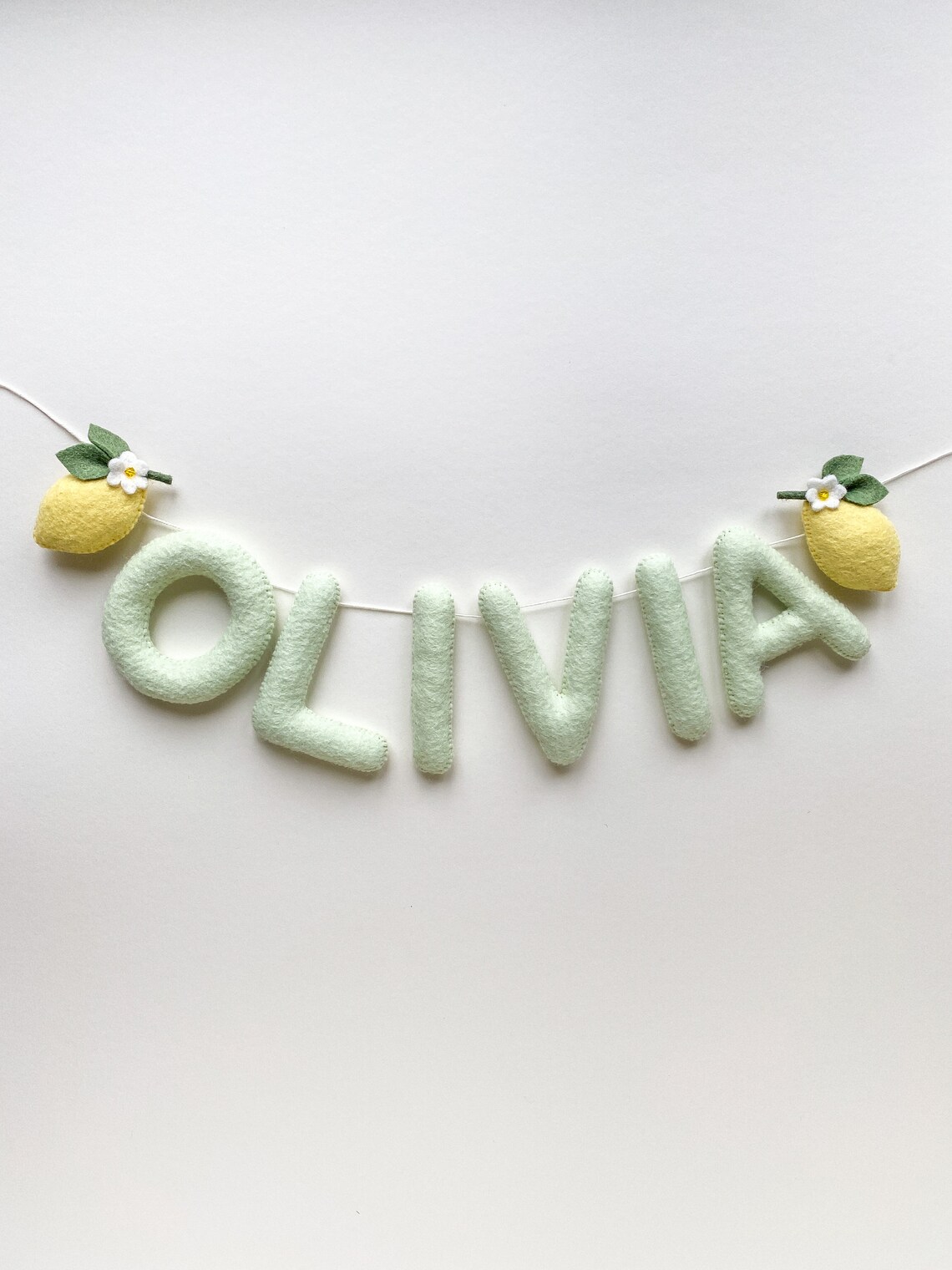 Personalized Felt Lemon Name Banner Garland Nursery Decor - Etsy