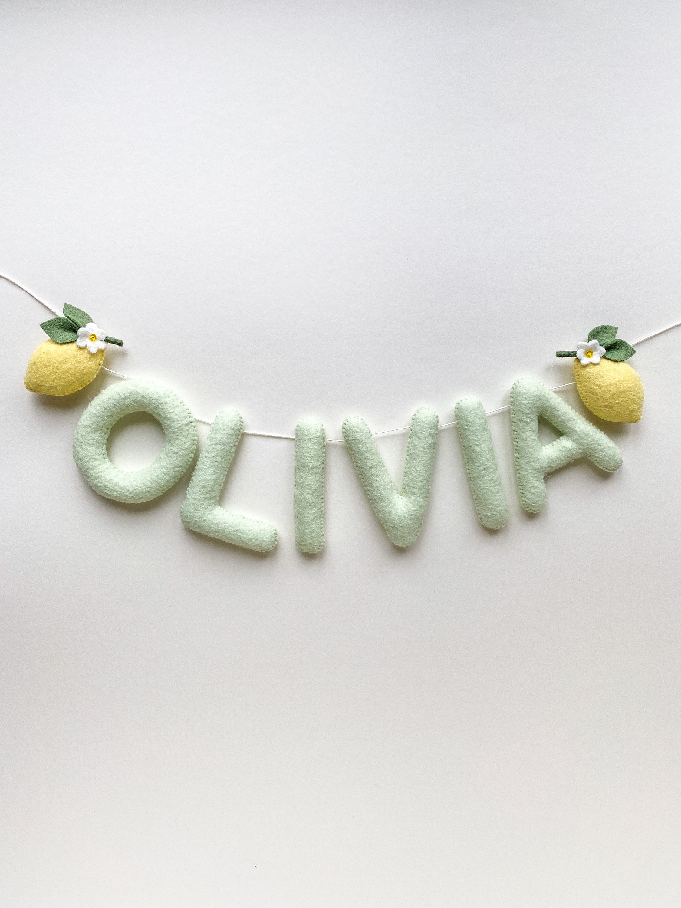 Personalized Felt Lemon Name Banner Garland Nursery Decor - Etsy UK