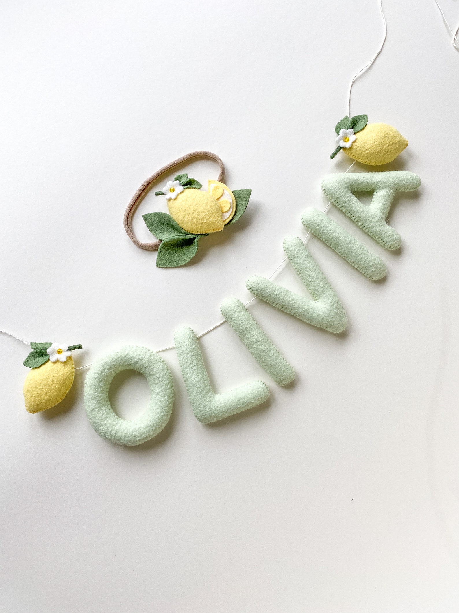 Personalized Felt Lemon Name Banner Garland Nursery Decor - Etsy UK