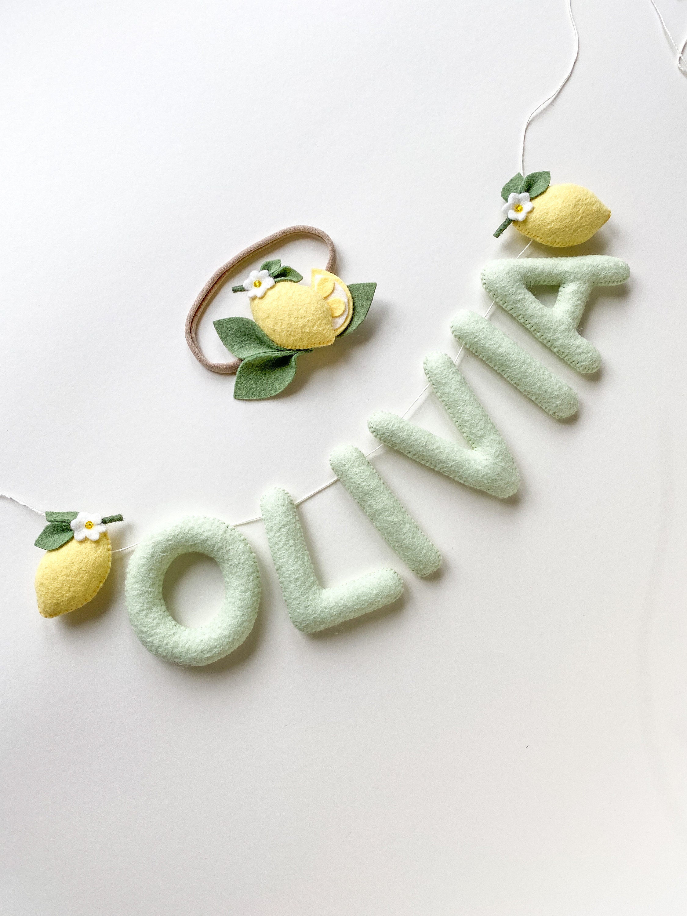 Personalized Felt Lemon Name Banner Garland Nursery Decor - Etsy UK
