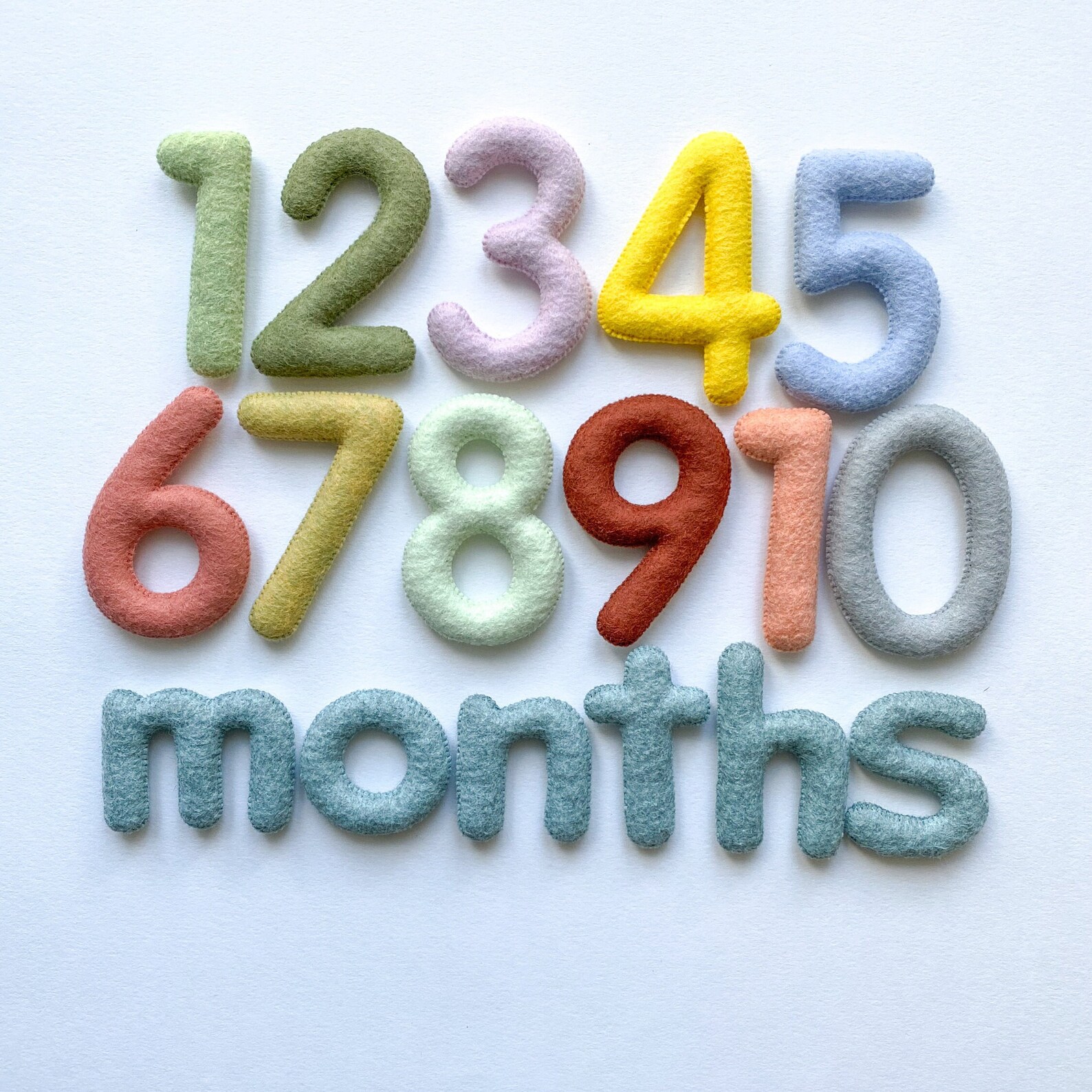Felt Baby Monthly Milestone Numbers, Custom Colors - Etsy