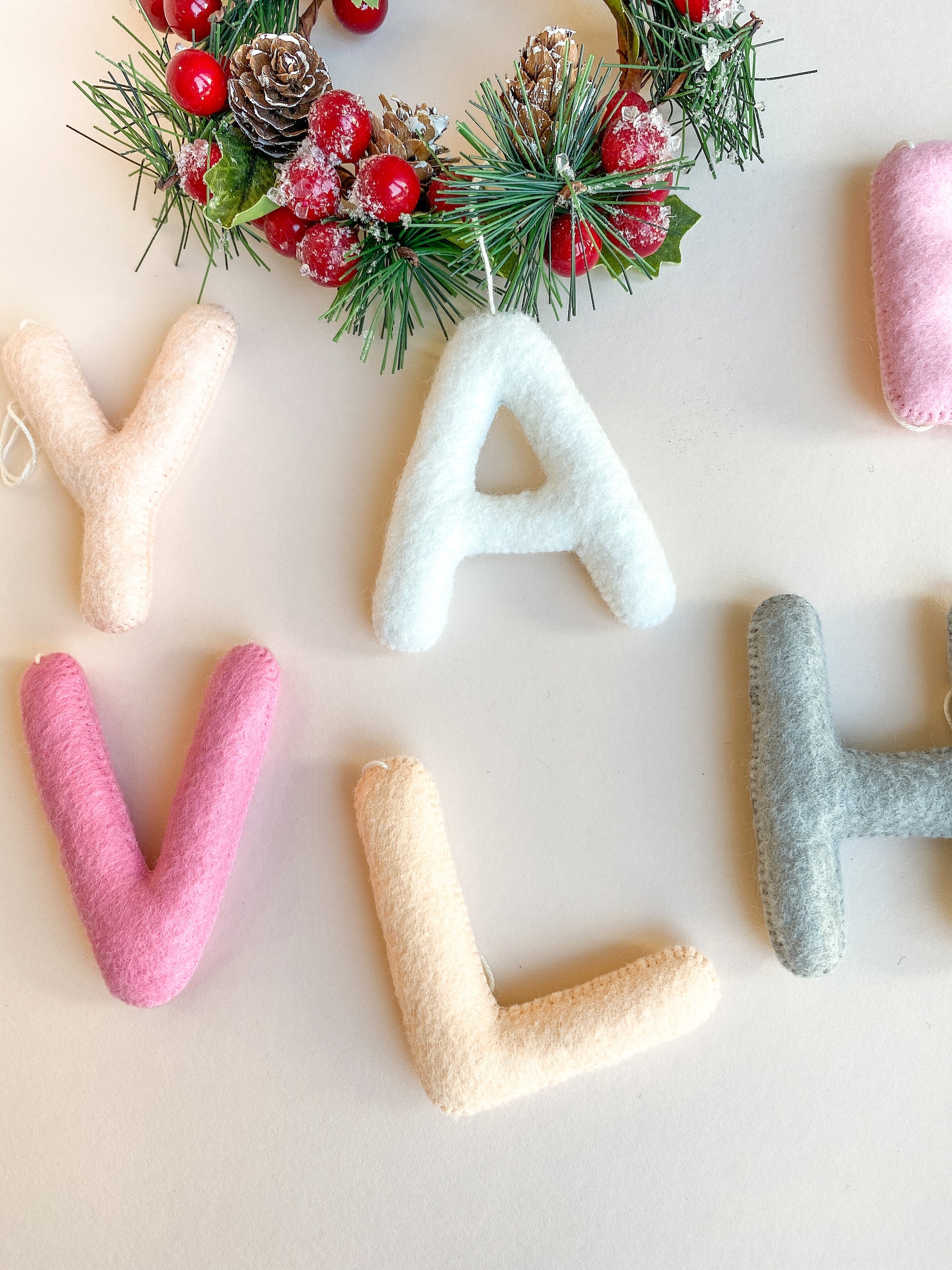 Christmas Felt Letter Ornament / Pesonalized Stocking Initial | Etsy