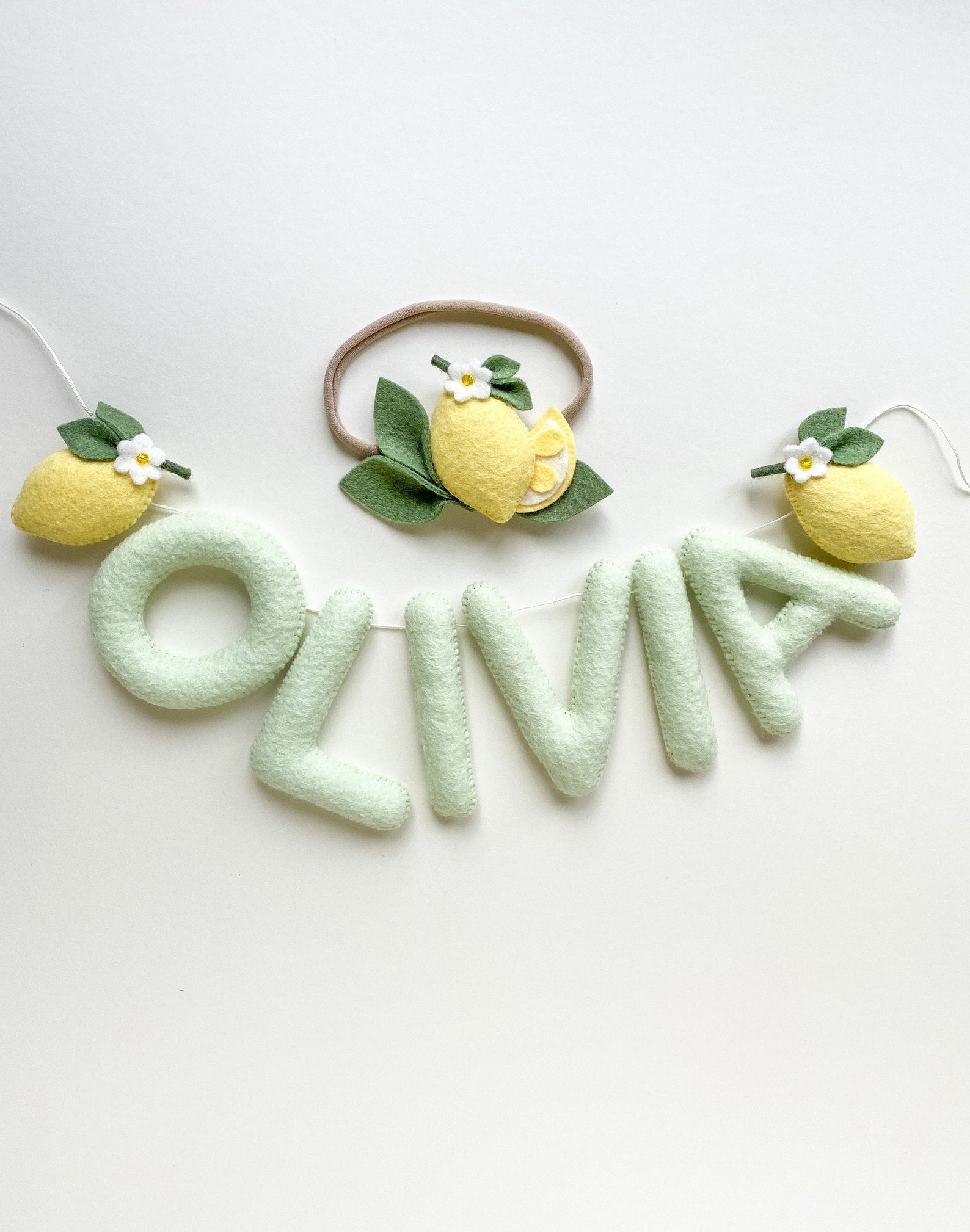 Personalized Felt Lemon Name Banner Garland Nursery Decor - Etsy UK