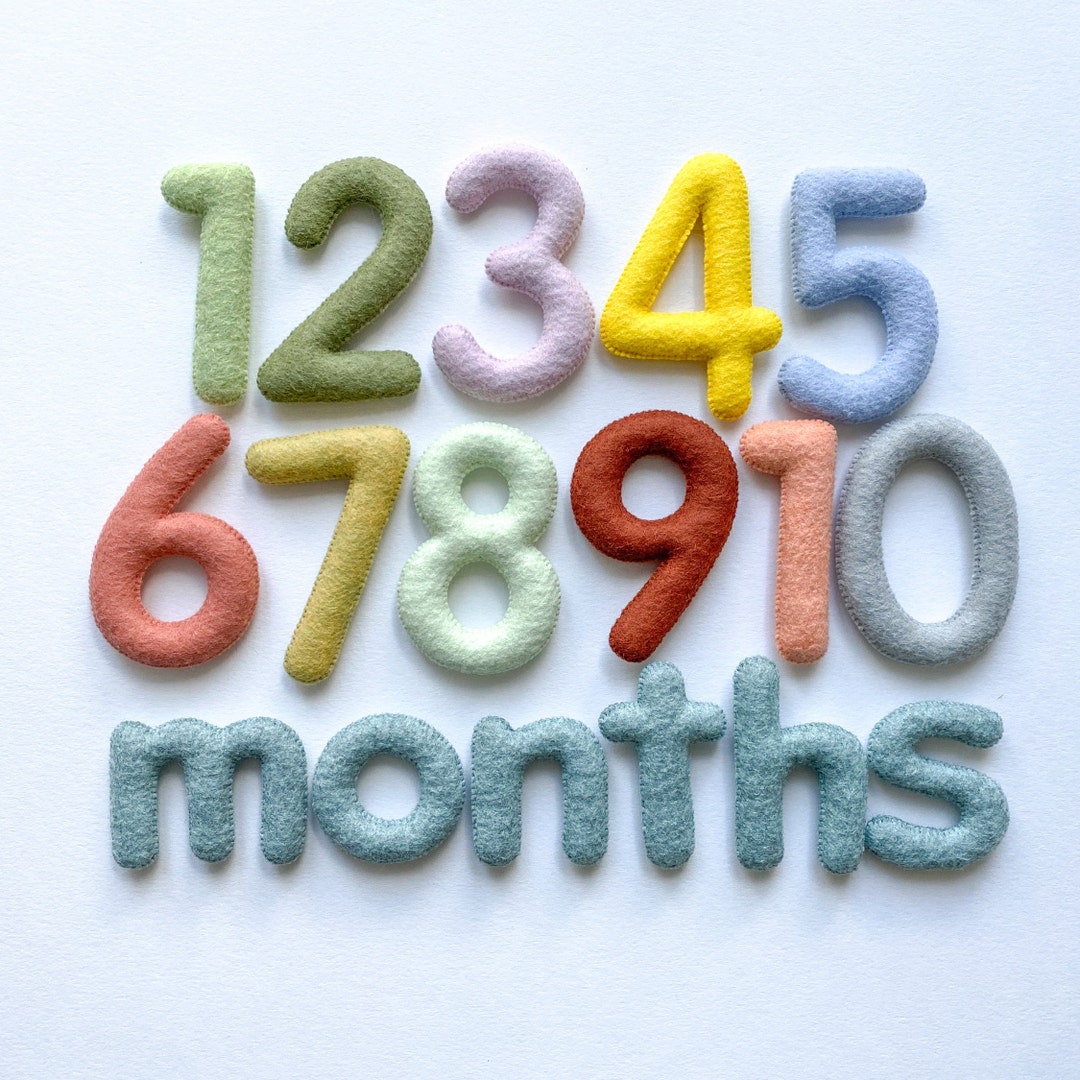 Felt Baby Monthly Milestone Numbers, Custom Colors - Etsy