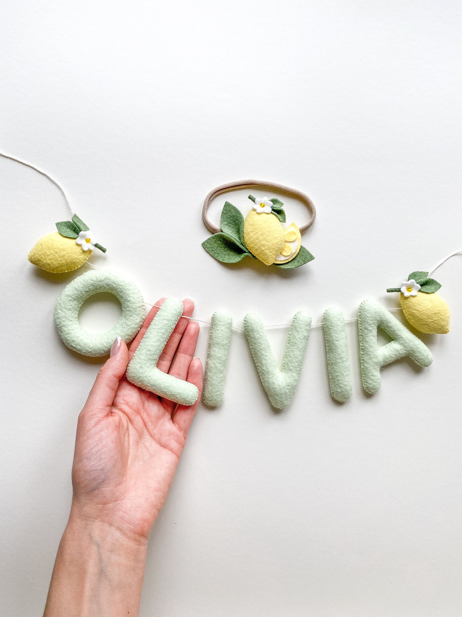 Personalized Felt Lemon Name Banner Garland Nursery Decor - Etsy