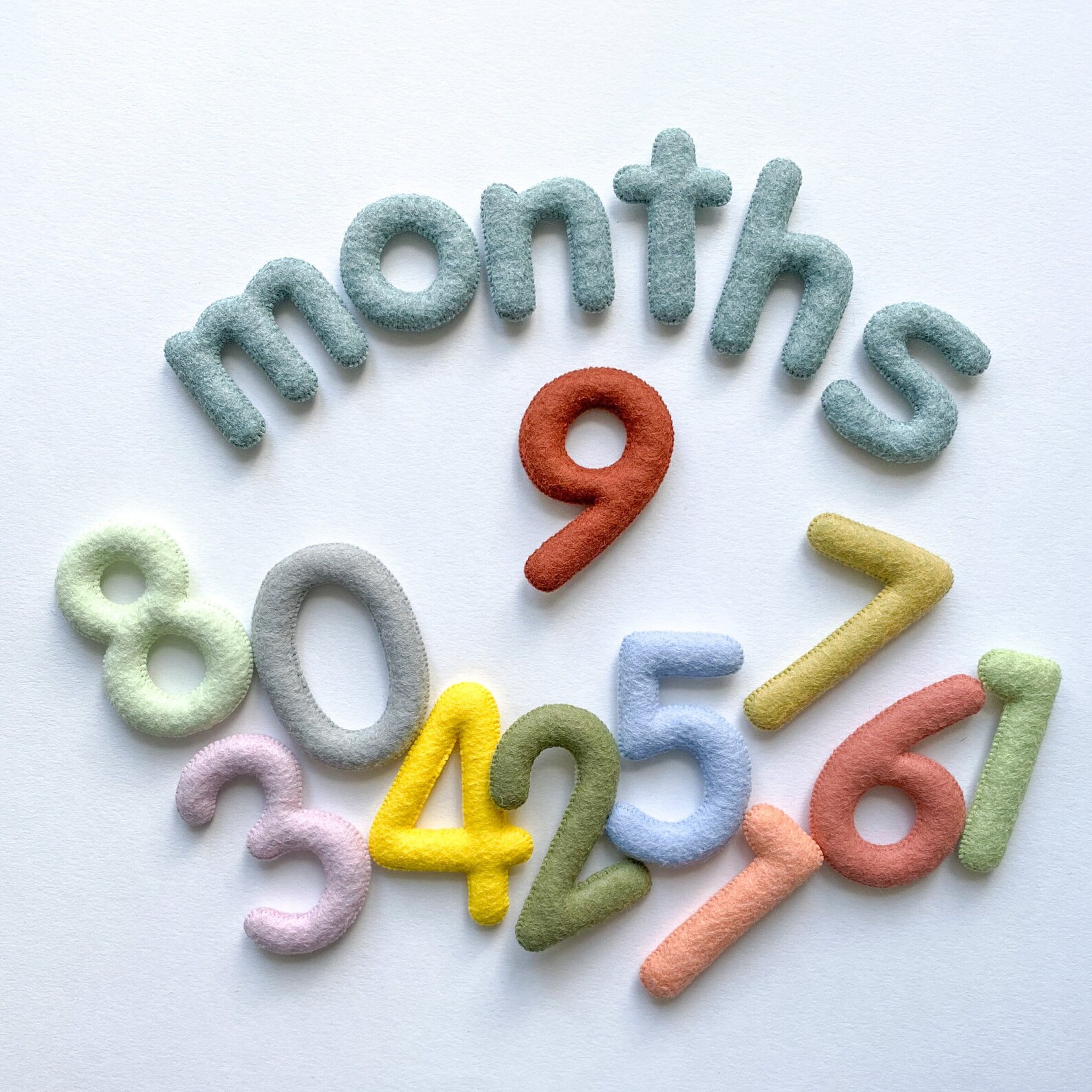 Felt Baby Monthly Milestone Numbers, Custom Colors - Etsy