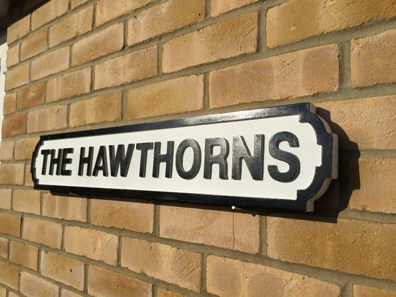 Retro vintage solid wooden street sign white finish The | Etsy