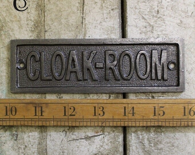 Antique Iron Cloak Room Plaque - Etsy