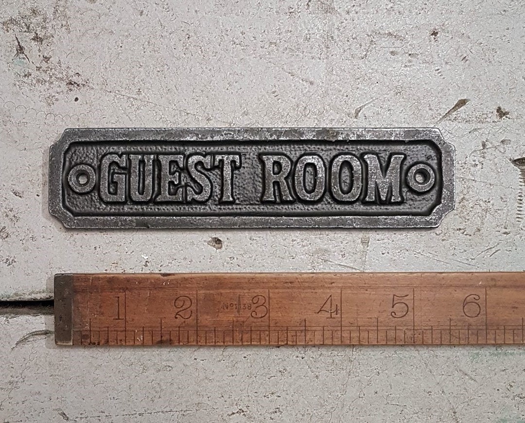 Antique Iron Guest Room Plaque - Etsy