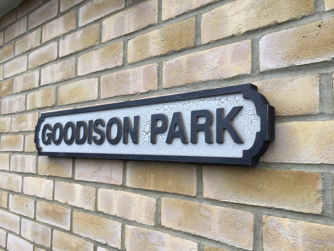Retro Vintage Solid Wooden Street Sign Aged Look Goodison - Etsy
