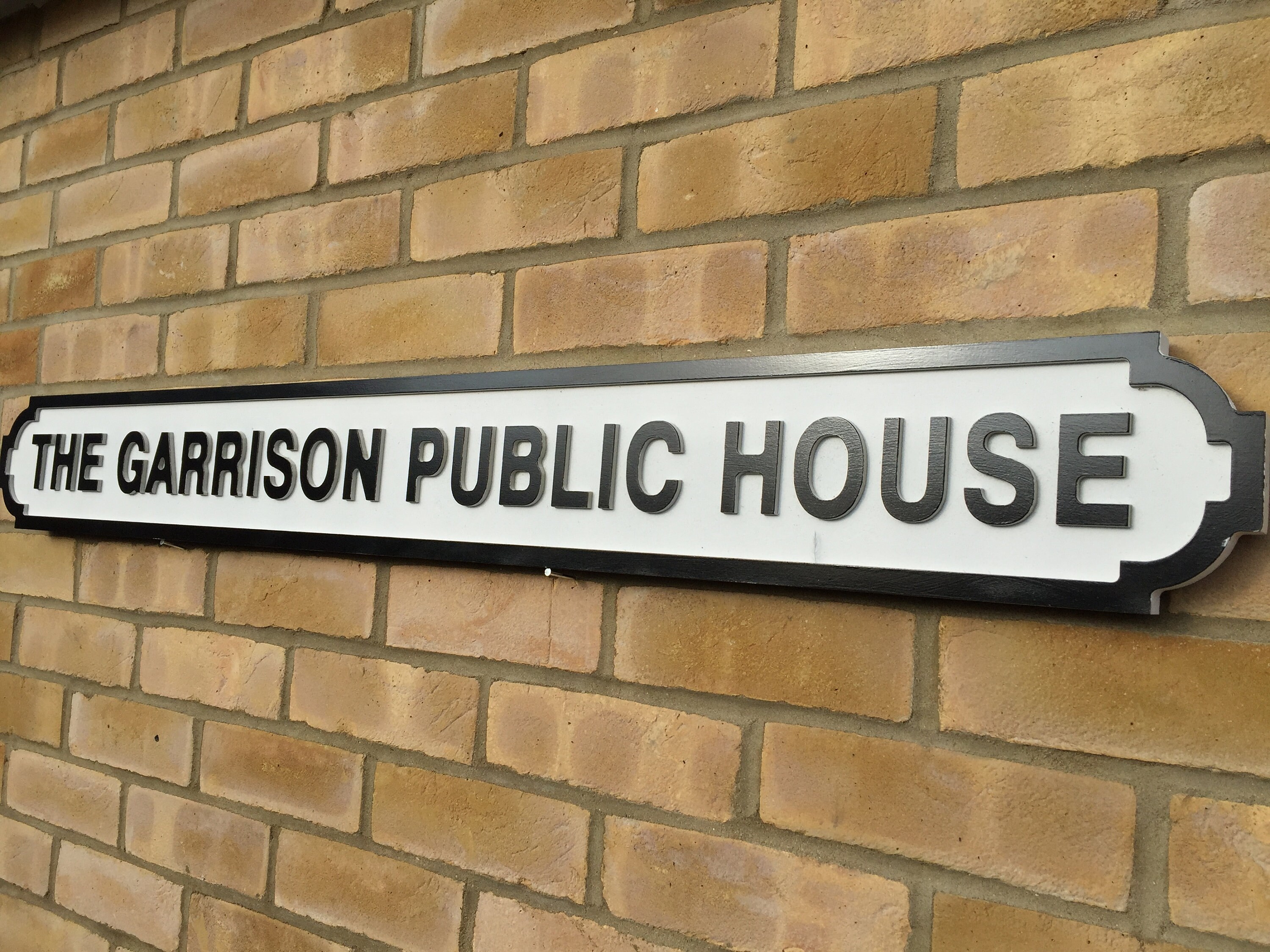 Retro vintage solid wooden street sign Garrison Public House | Etsy