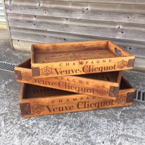 Hardwood Waxed Trays in 3 Large Sizes French Champagne B - Etsy UK