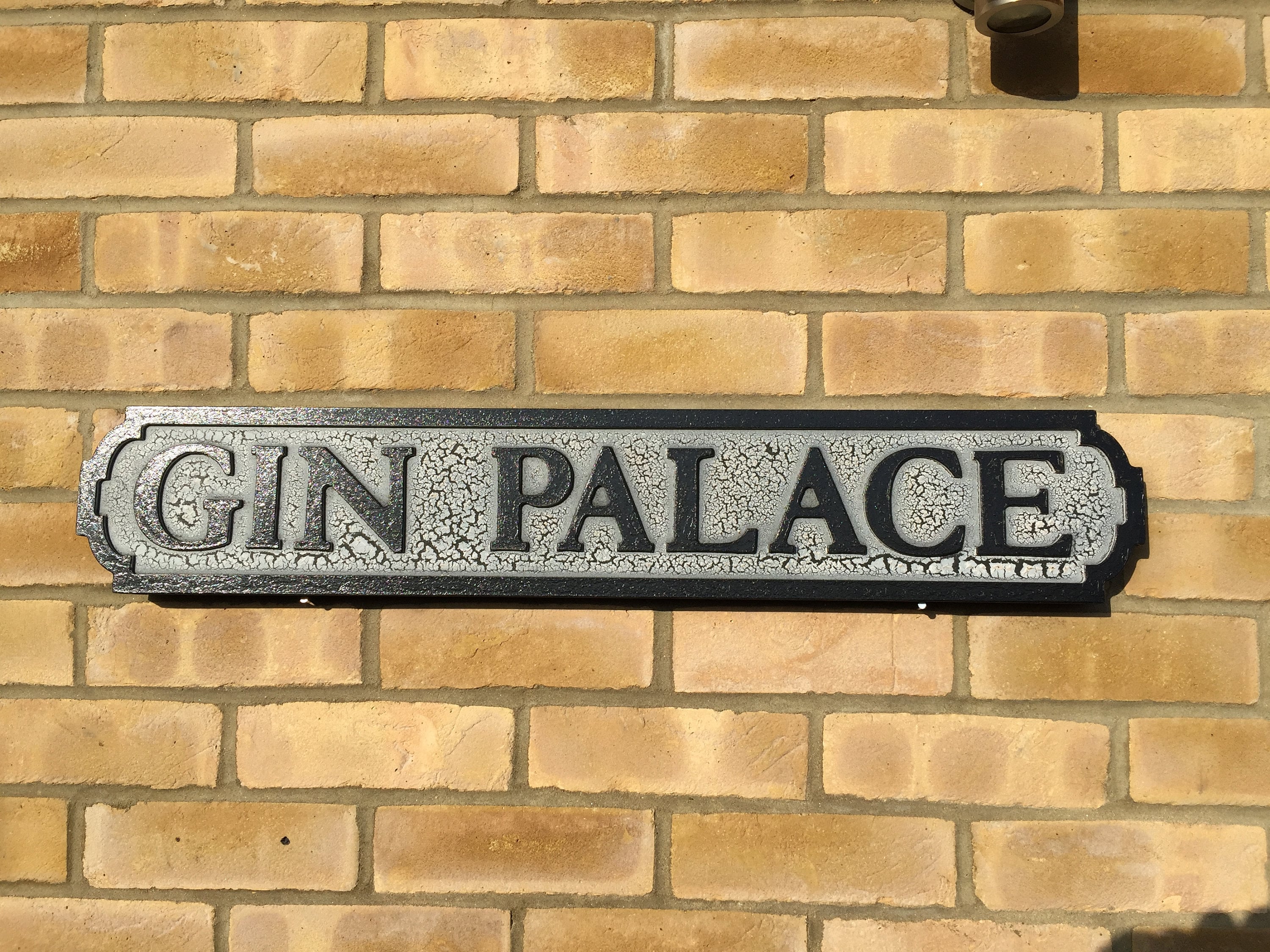 Retro vintage solid wooden street sign white finish Gin | Etsy