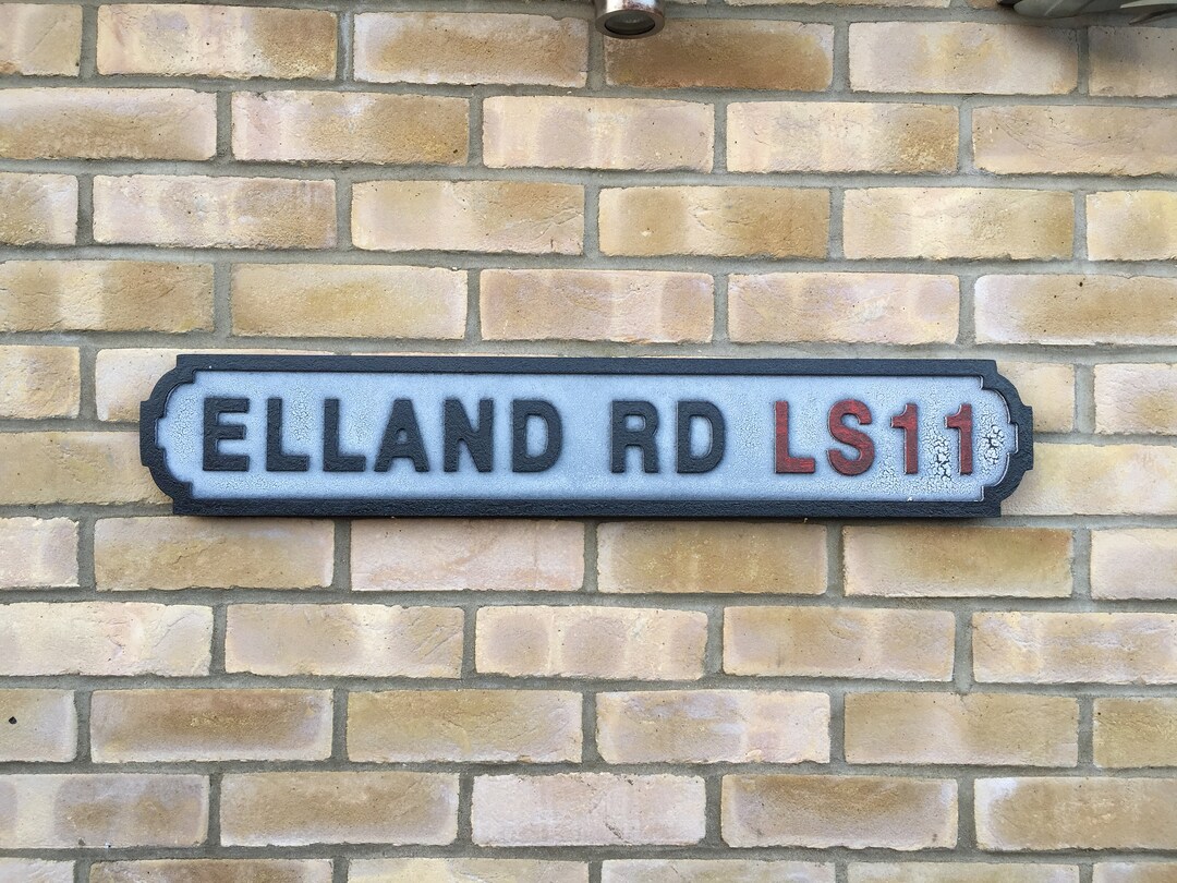 Retro Vintage Solid Wooden Street Sign Aged Finish - Elland Rd - Etsy