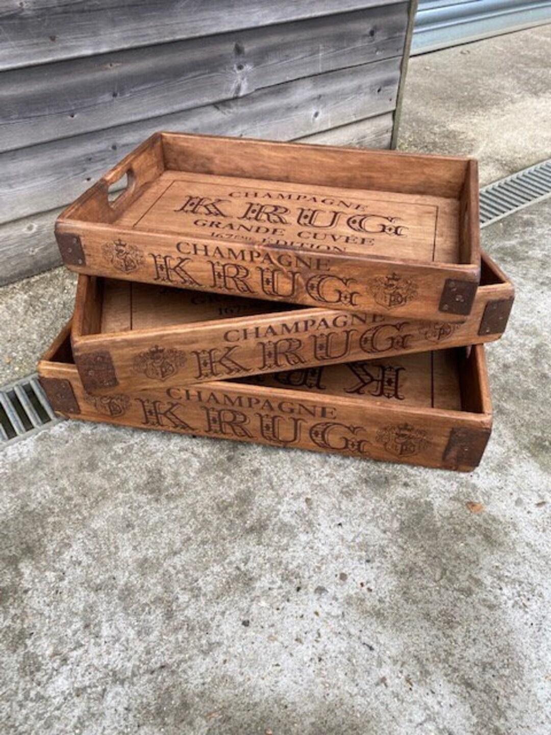 Hardwood Waxed Trays in 3 Large Sizes French Champagne K - Etsy