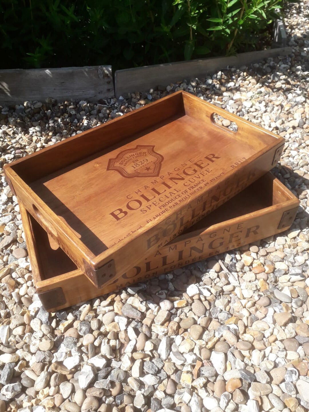 Hardwood Waxed Trays in 3 Large Sizes French Champagne B - Etsy UK