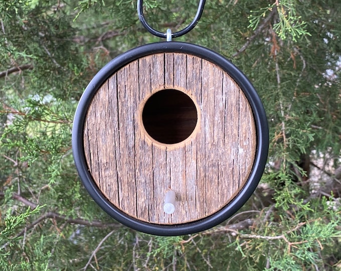 Birdhouse Modern Birdhouse Green Avocado Circular Tube W/ Reclaimed ...