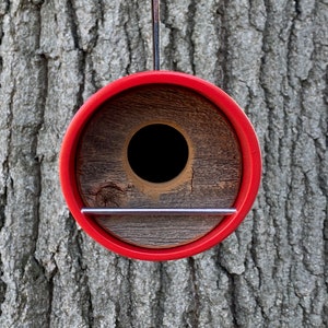 Birdhouse Modern Birdhouse Reclaimed 100 Yr. Old Barnwood in Red Angle ...