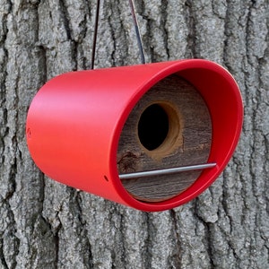 Birdhouse Modern Birdhouse Reclaimed 100 Yr. Old Barnwood in Red Angle ...