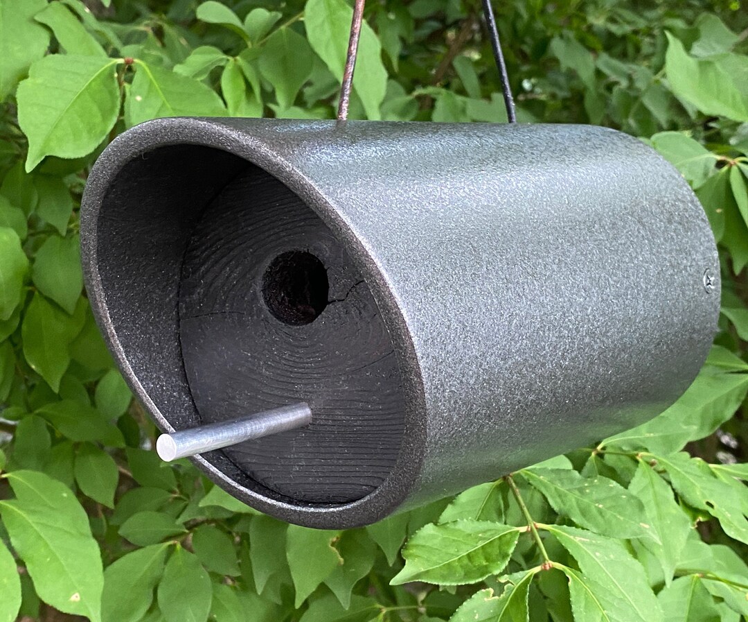 Artisan Birdhouse ~ Modern Birdhouse W/ Natural Knothole Shou Sugi Ban ...
