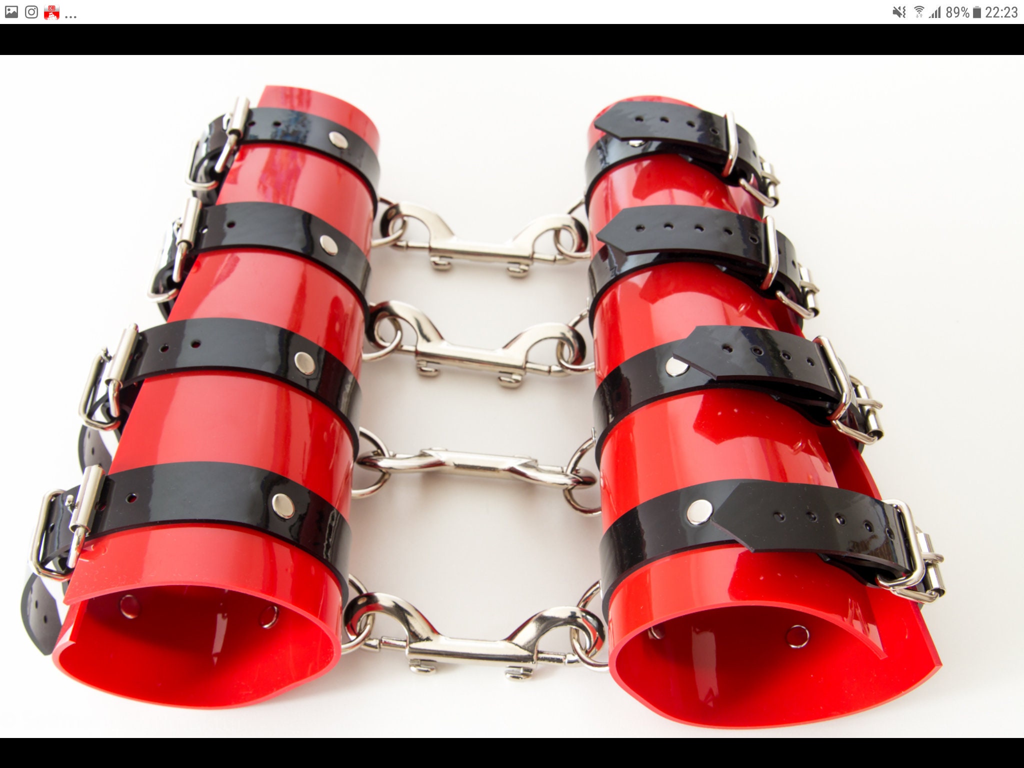 Arm Cuffs Made of Colored PVC With Snap Hooks Bondage Latex Restraints ...