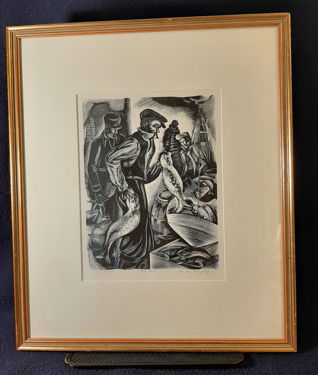 Minnie Lois Murphy (american 1901-1962), "fish Day" , Wood Engraving ...