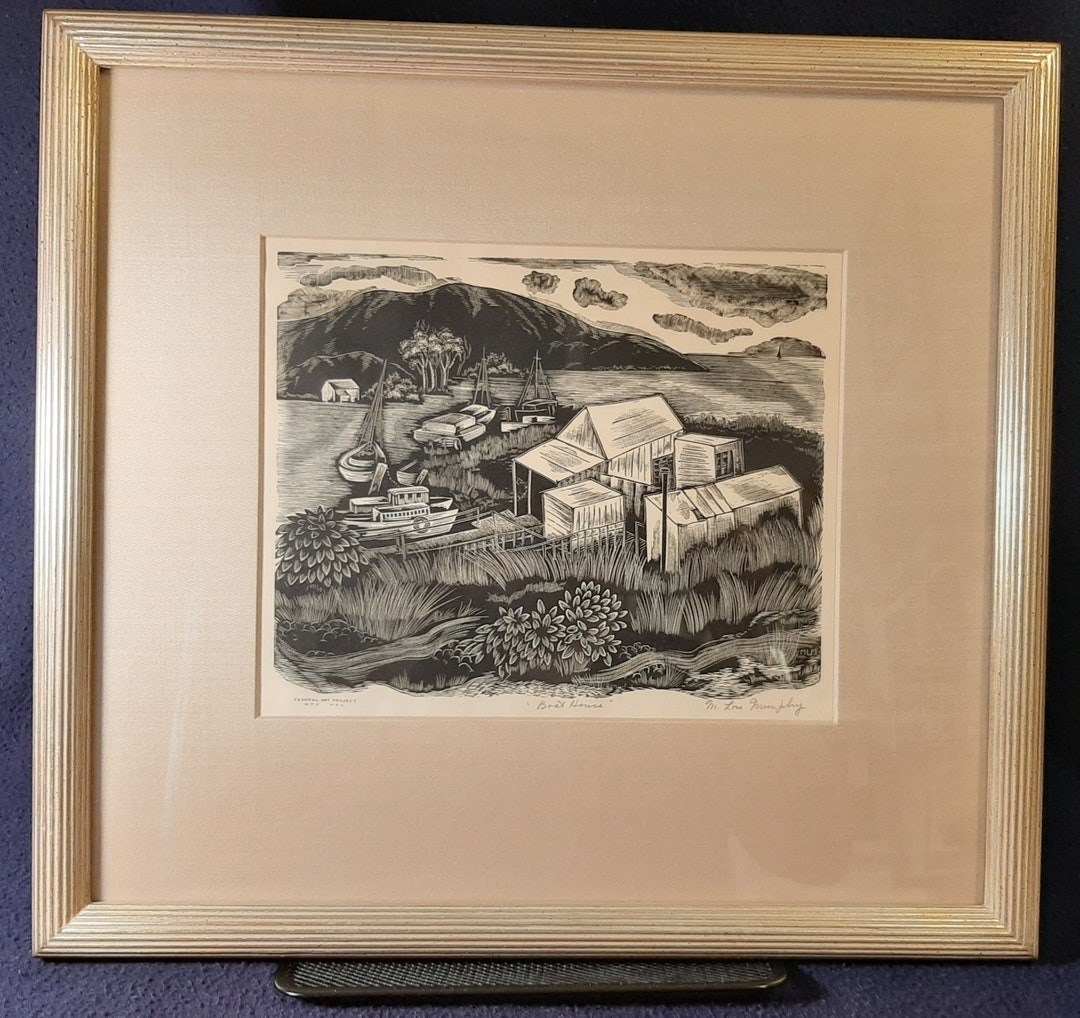 Minnie Lois Murphy (american 1902-1962), "boat House" C. 1936, Signed ...